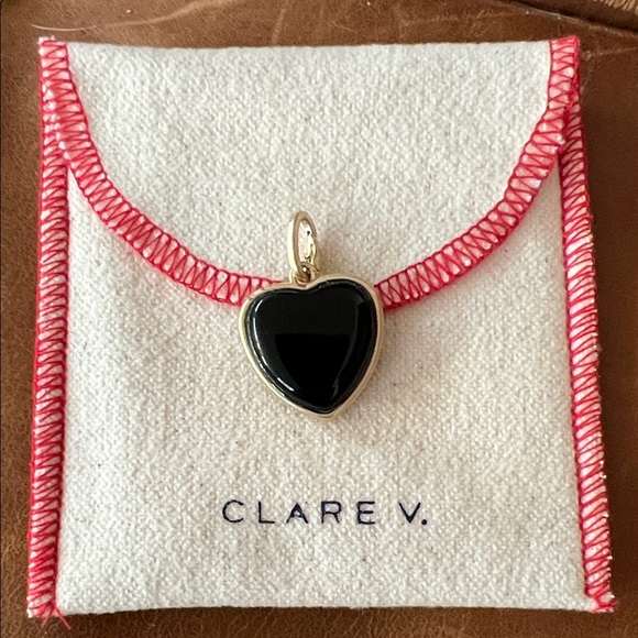 Clare V | Jewelry | Clare V Onyx Heart Charm | Poshmark
